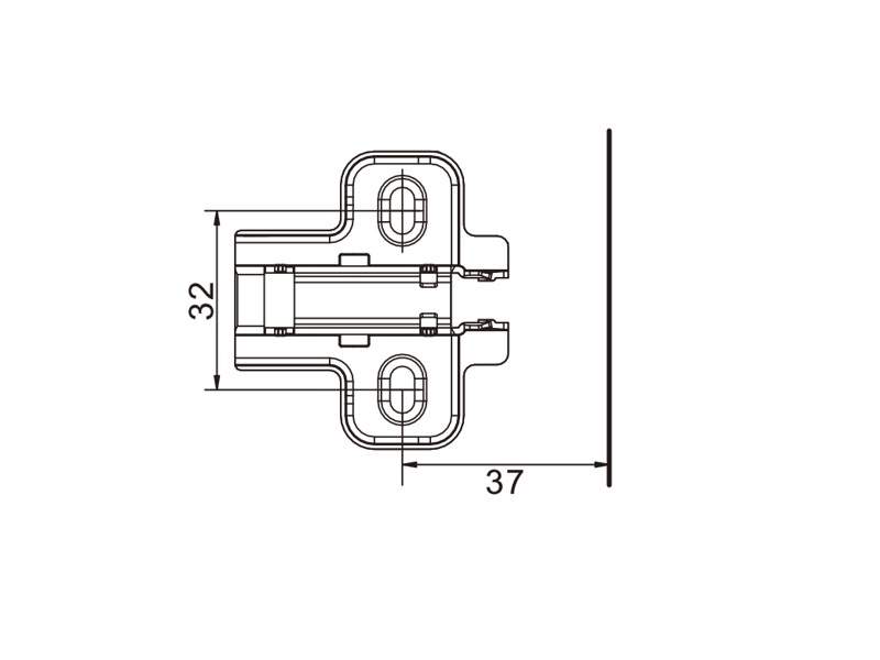 Планка монтажная для петель DTC Pivot Star Anyway Clip-on, H=0 ...